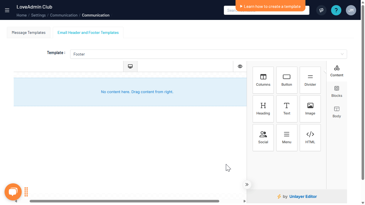 How do I set up an Email Header and Footer?