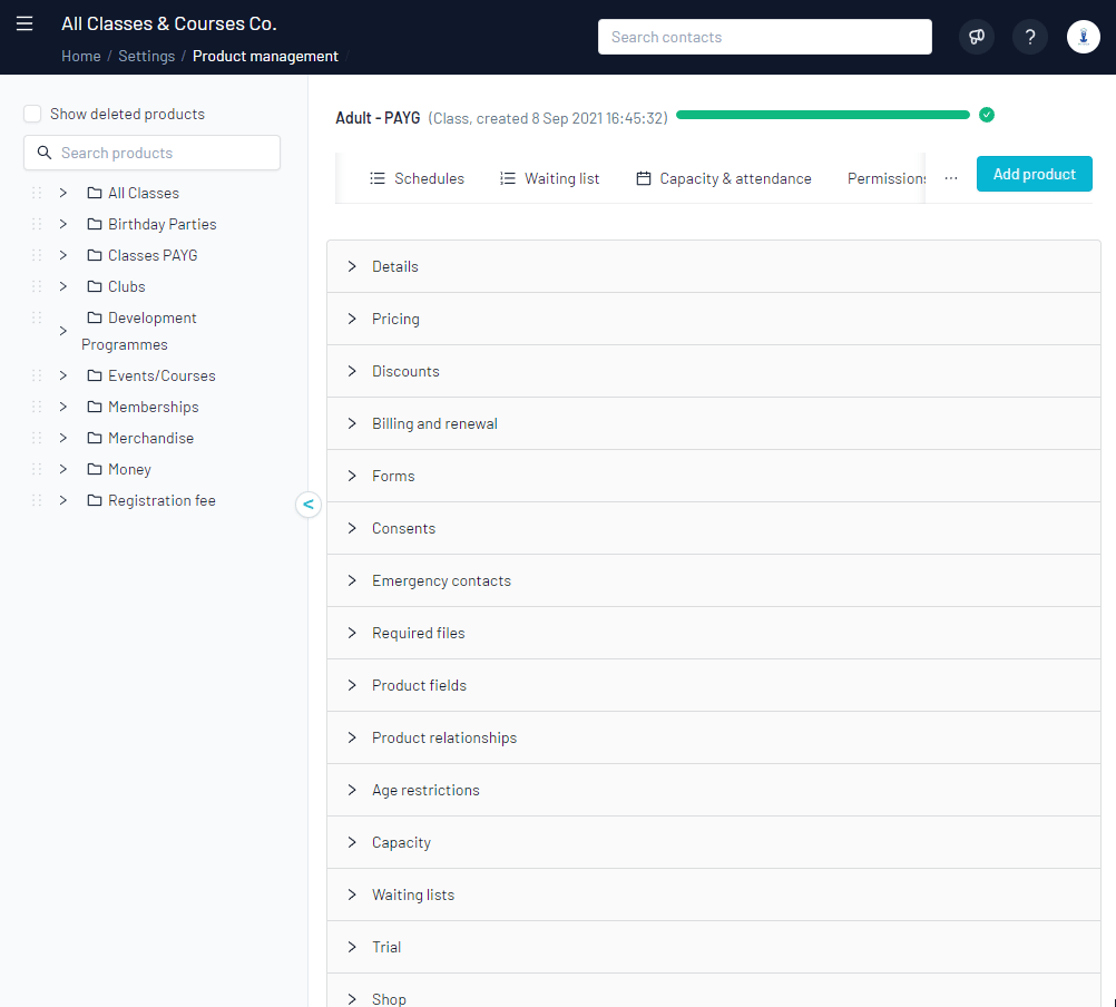 How do I manage the capacity levels of my sessions and events?