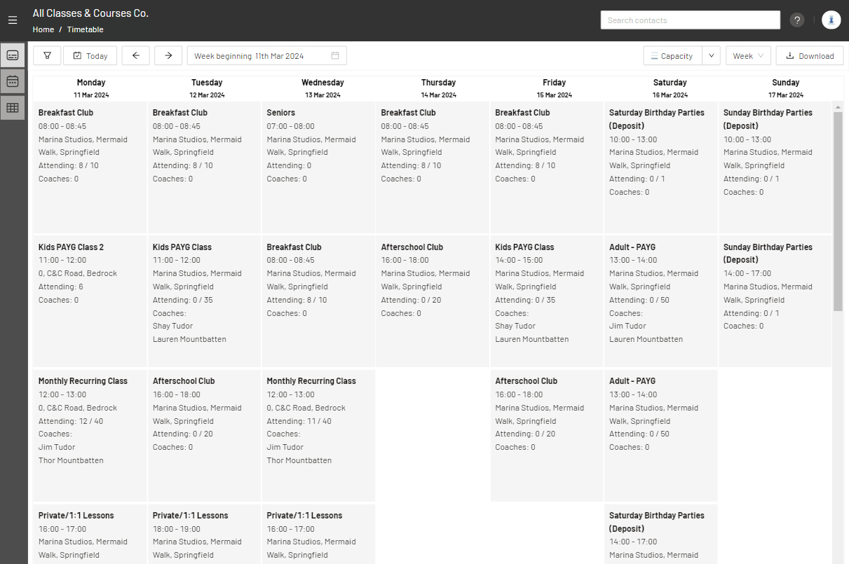 How do I move a person between classes?