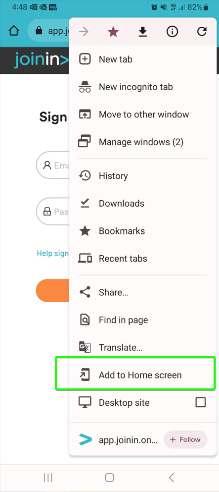 JoinIn user guide: How do I add a JoinIn shortcut to my mobile device?